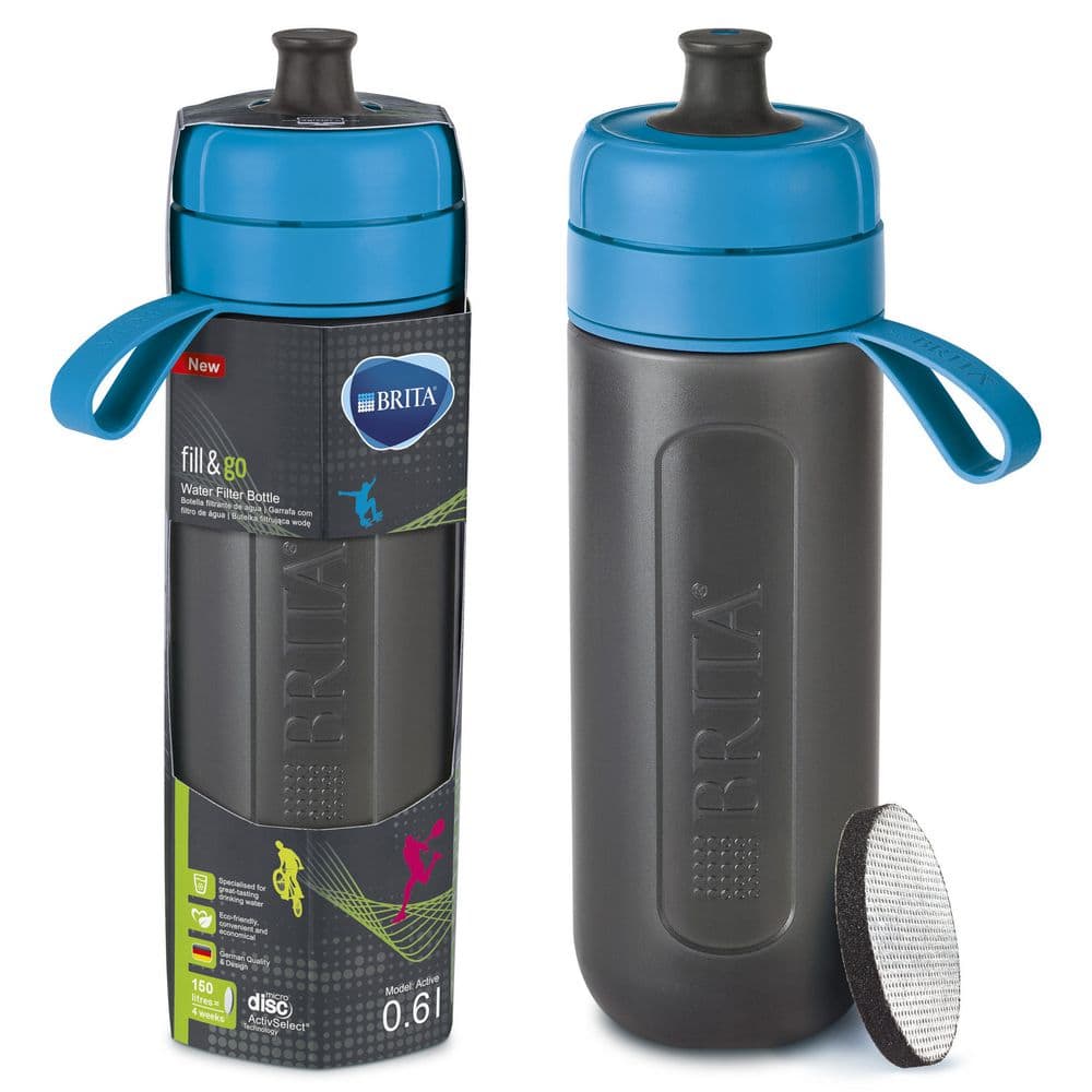 Bình nước Brita Active Blue - 600ml (kèm Microdisc)